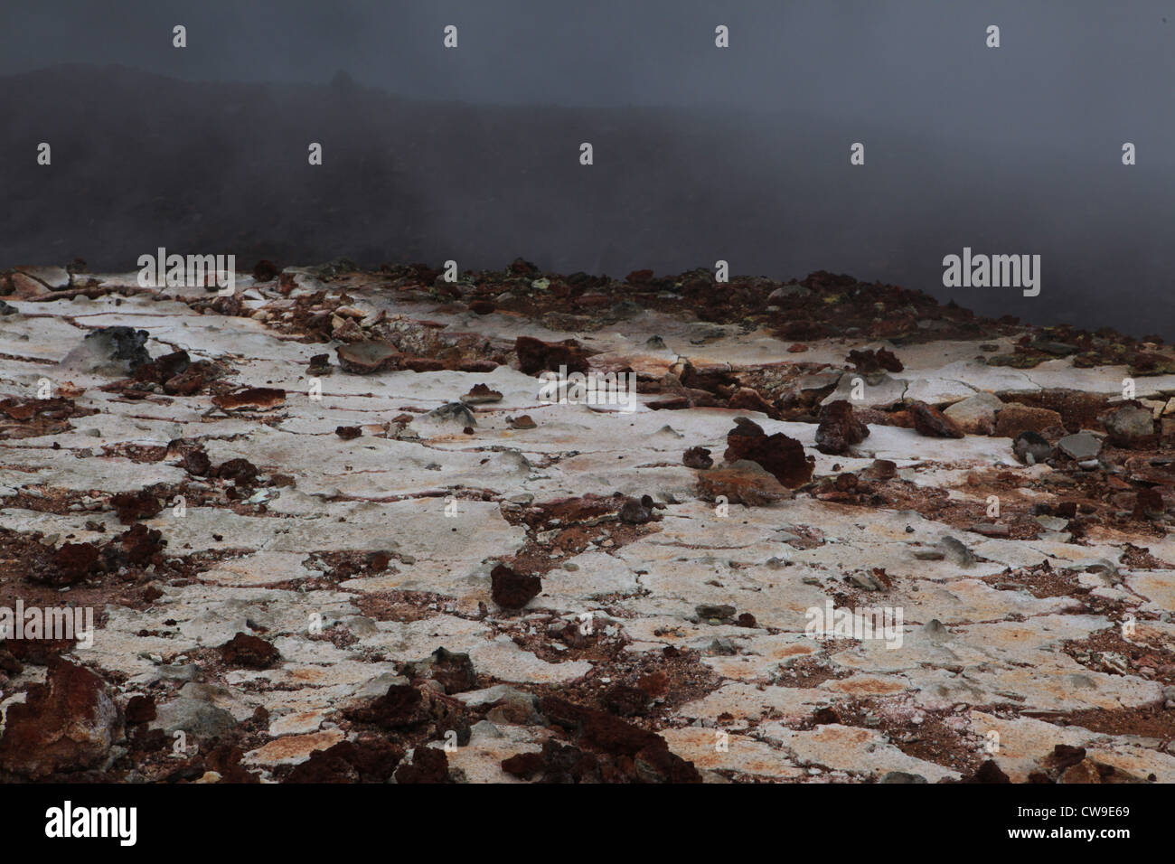 Warm ground at Eyjafjallajökull in Iceland 2 years after eruption Stock ...