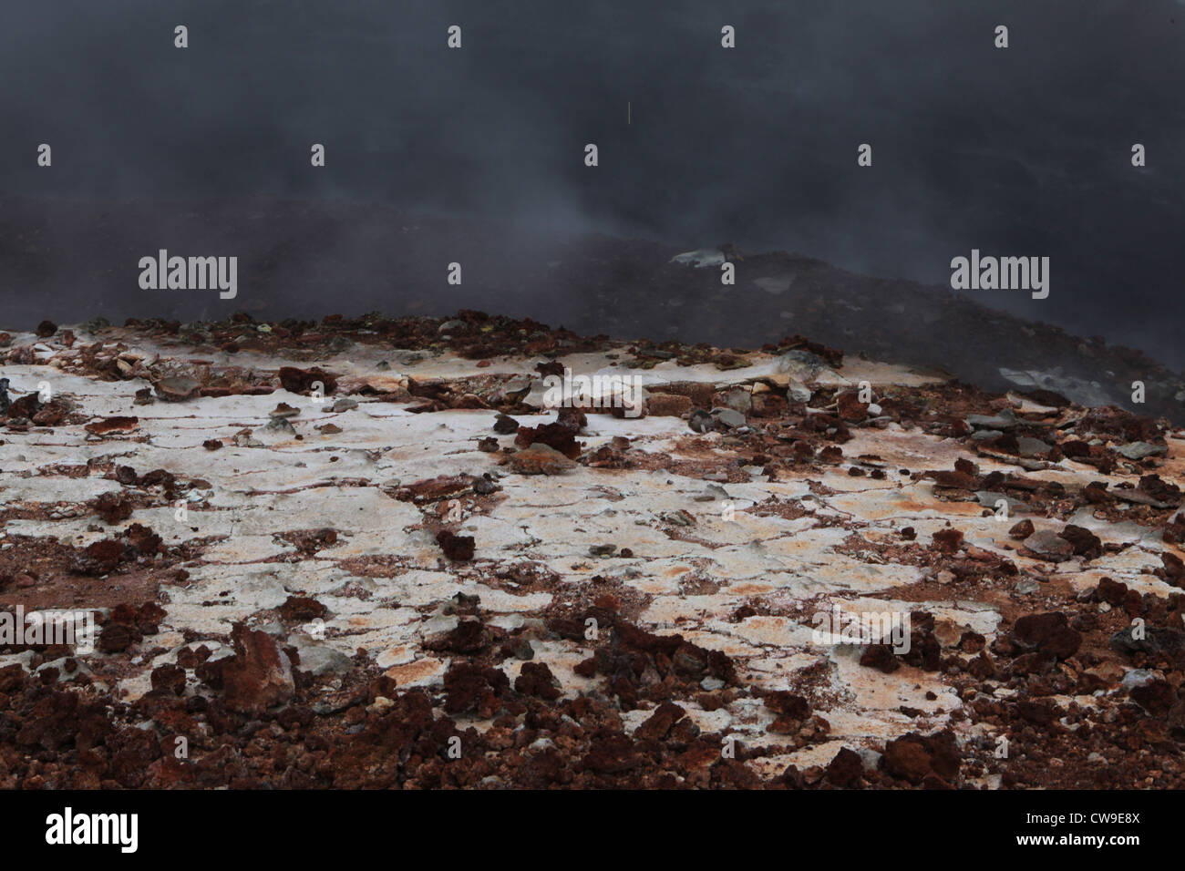 Warm ground at Eyjafjallajökull in Iceland 2 years after eruption Stock ...