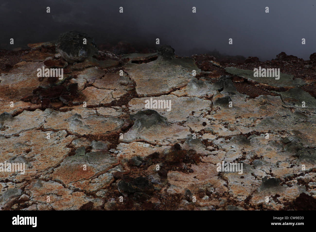 Warm ground at Eyjafjallajökull in Iceland 2 years after eruption Stock ...