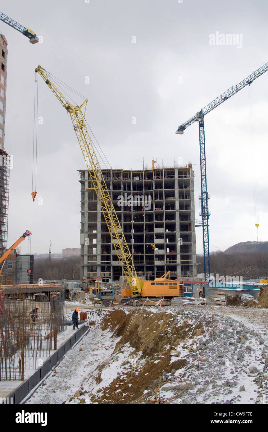Cranes and building construction Stock Photo - Alamy