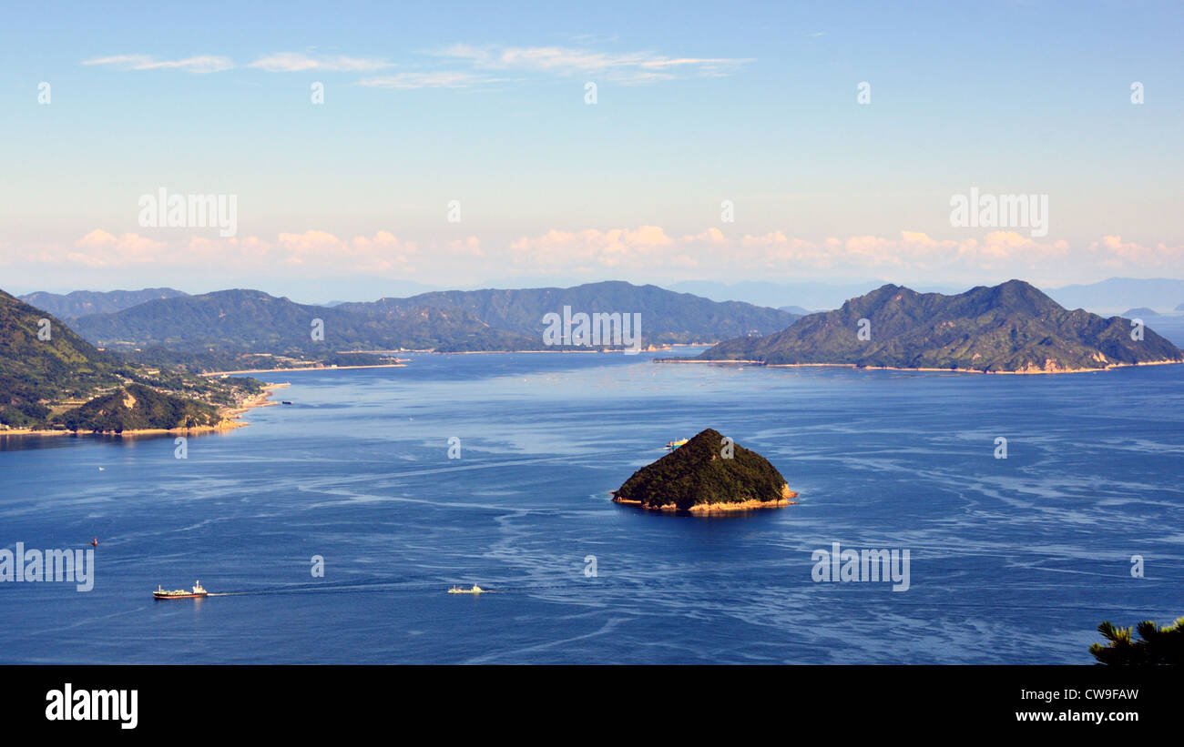 Seto Inland Sea in Japan as seen from Mt. Misen at Miyajima, Japan ...