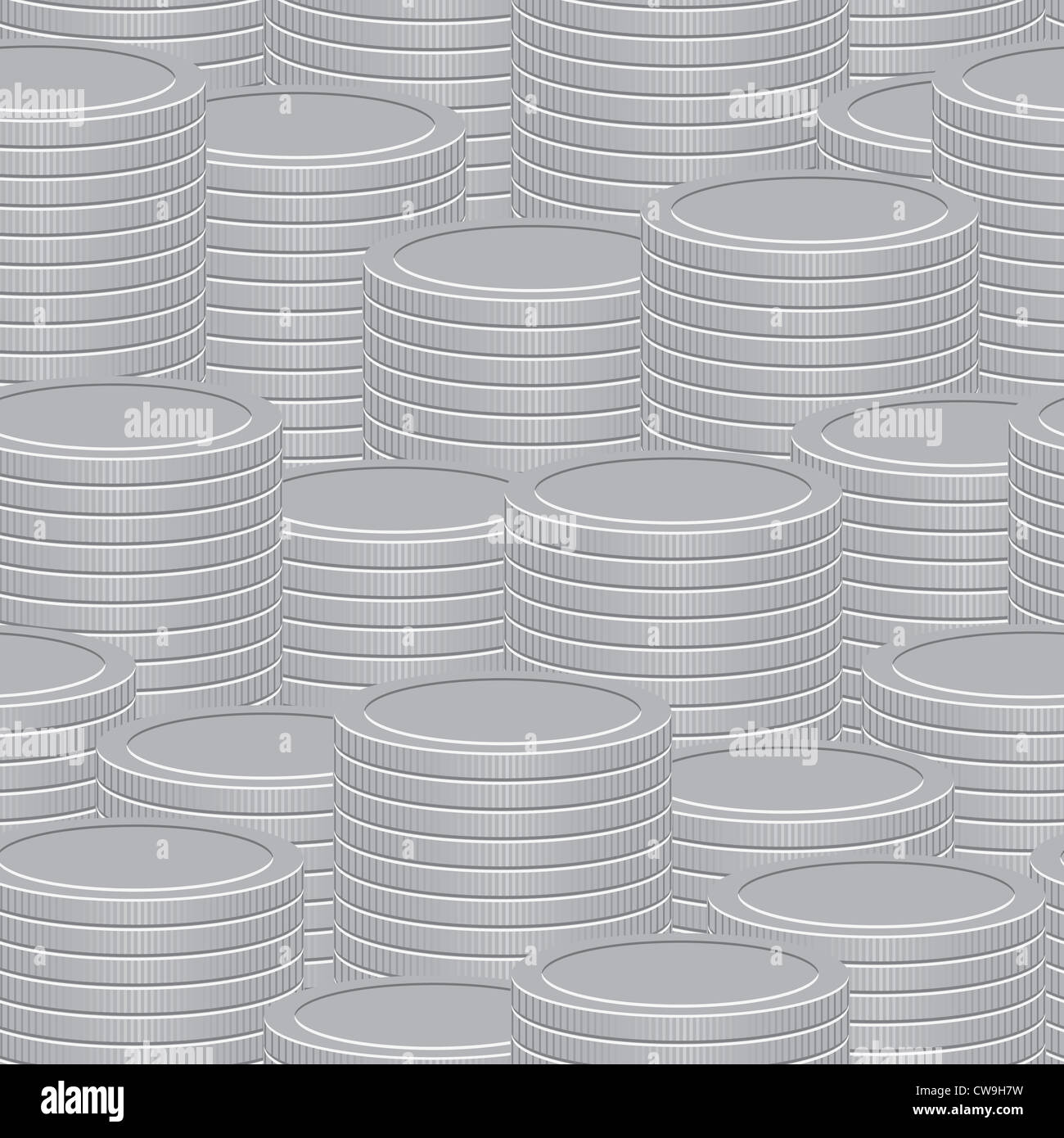 Abstract seamless background - a stacks of silver coins Stock Photo - Alamy