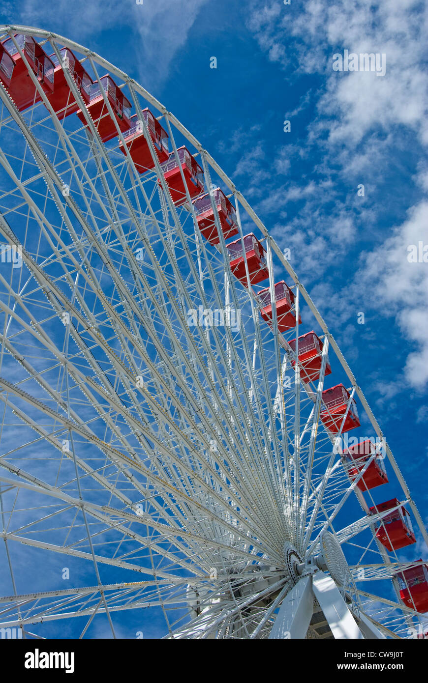 Up close of the ferris wheel at Navy Pier in Chicago, Illinois Stock ...