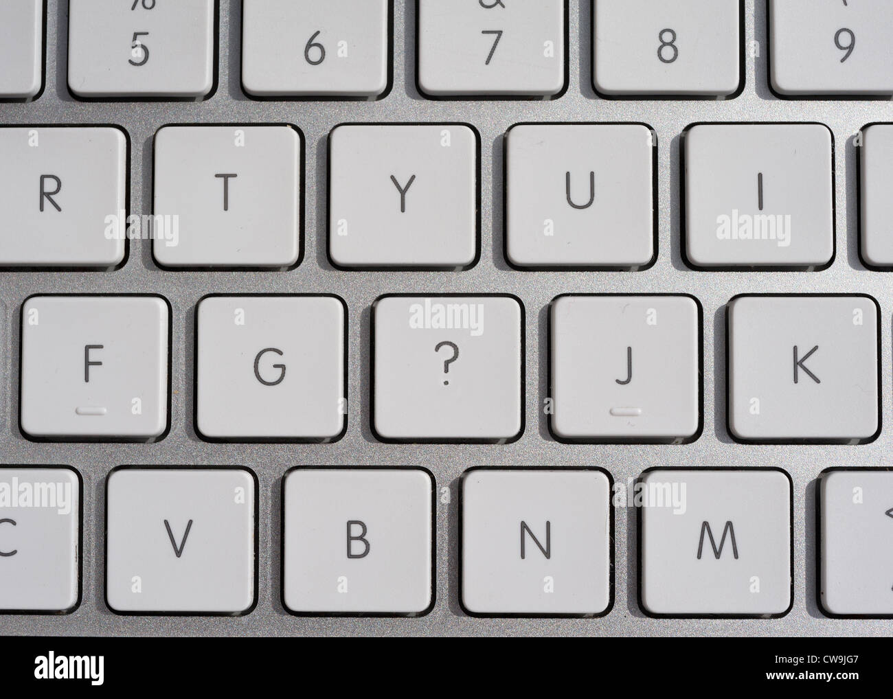 A keyboard with a question mark in the middle Stock Photo - Alamy