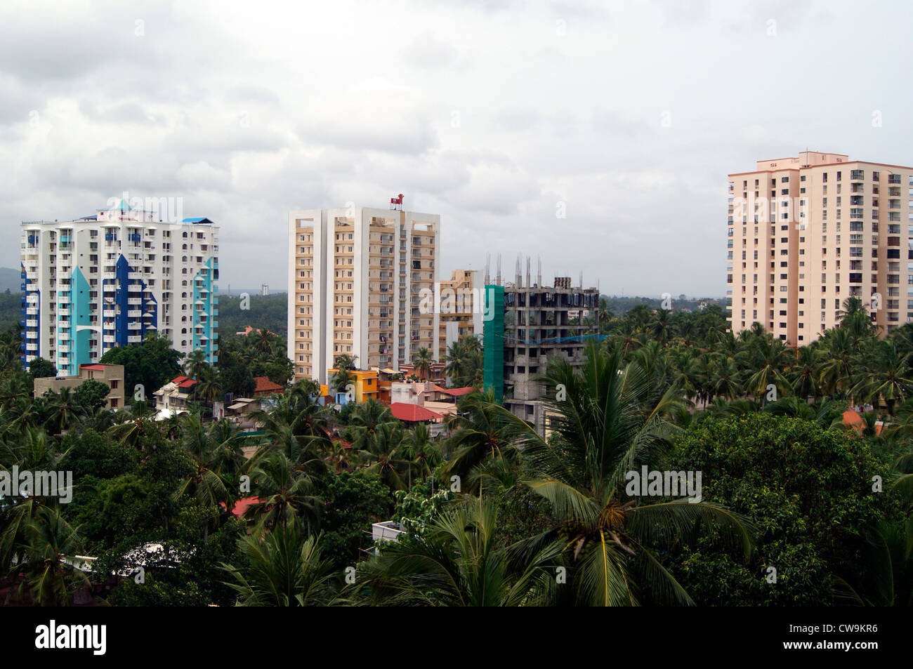Trivandrum city on Kerala Monsoon climate covered by dark and white ...