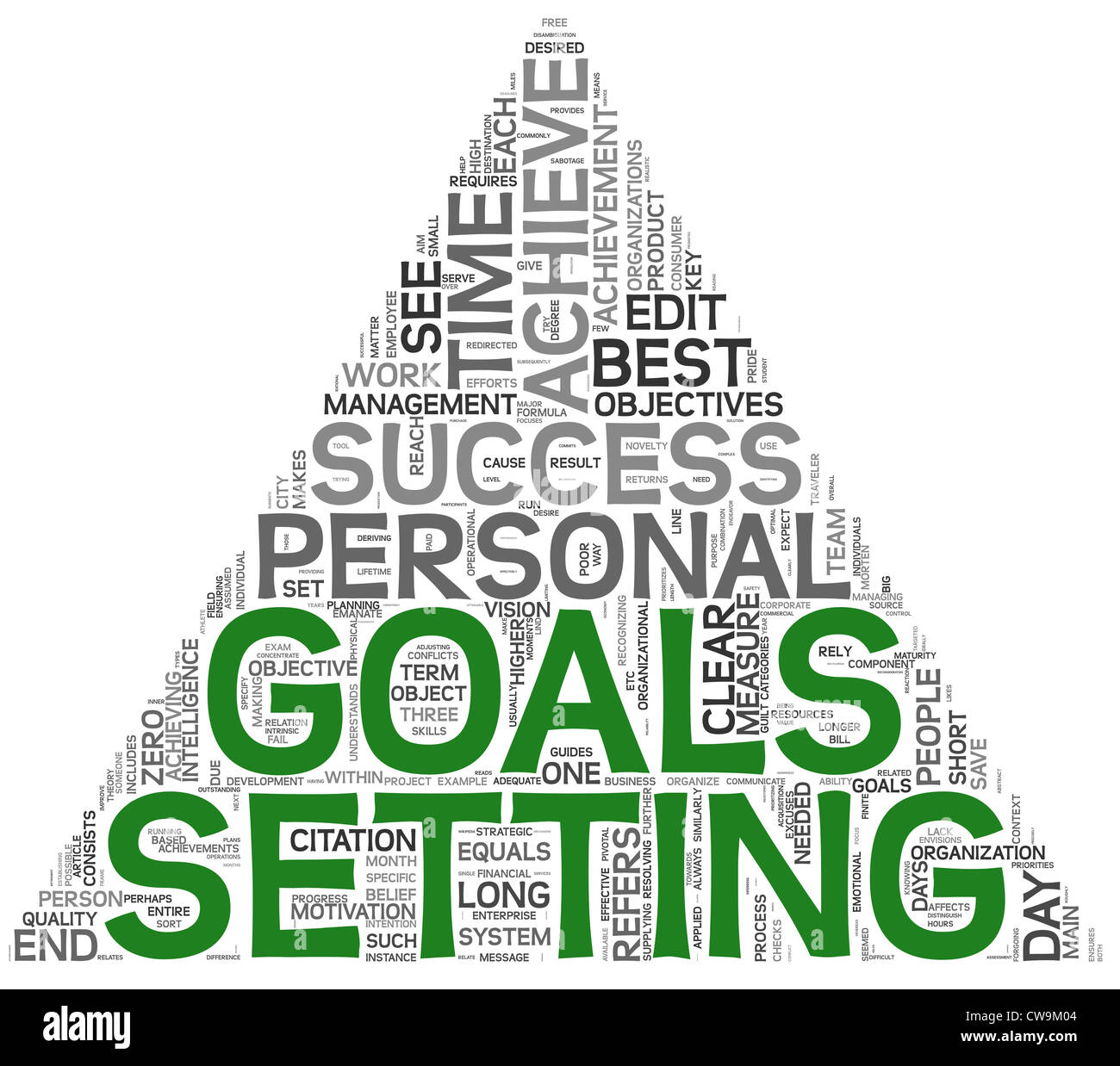 Goals setting concept in word tag cloud on white background Stock Photo ...