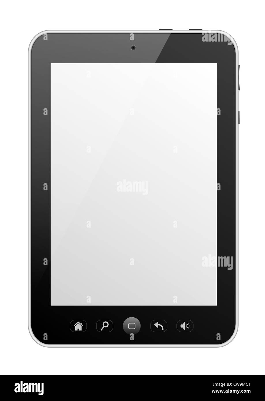 Digital tablet PC with blank screen isolated on white. Generic design ...