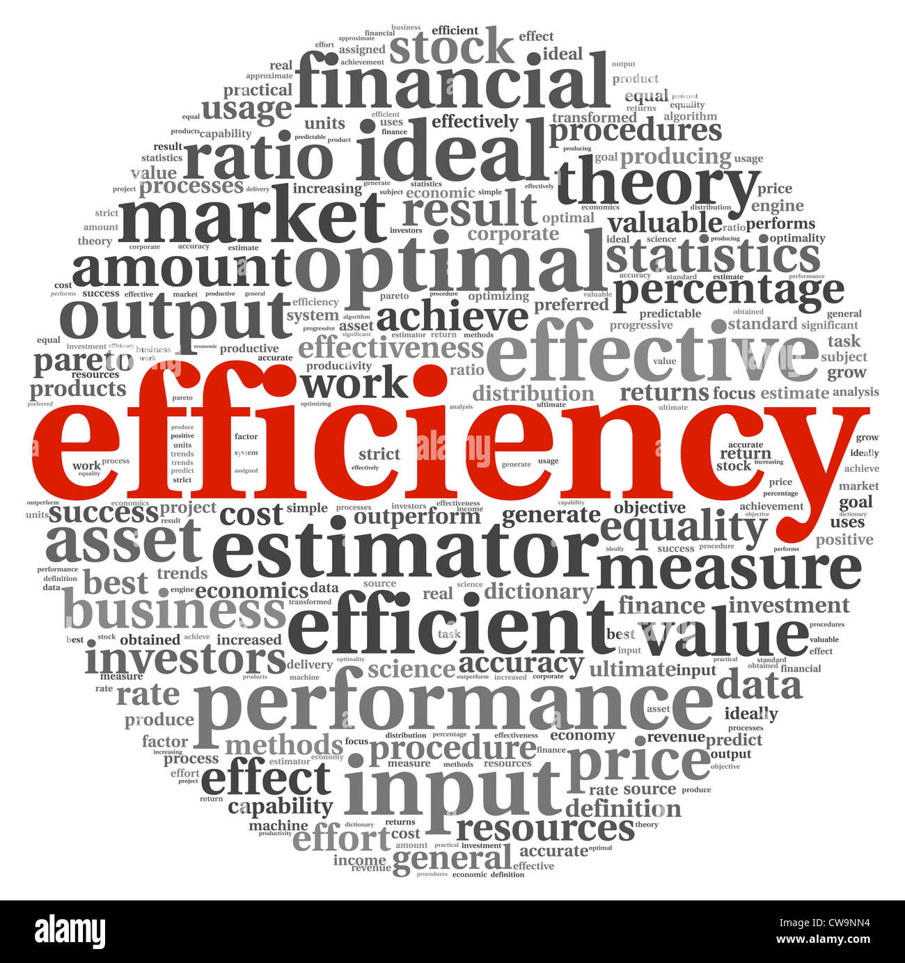 Efficiency concept in word tag cloud on white background Stock Photo ...