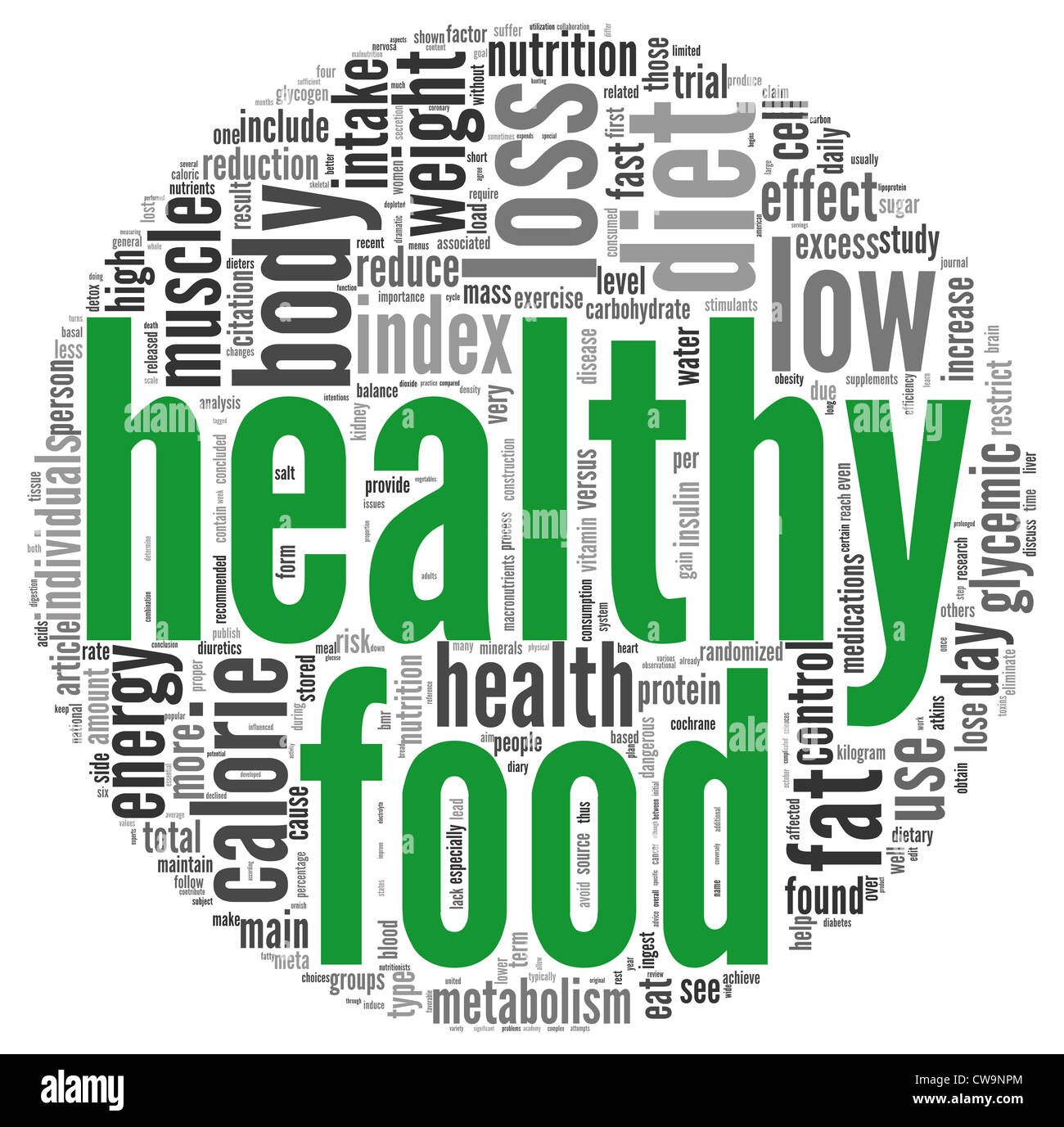 Healthy food concept words in tag cloud on white background Stock Photo ...