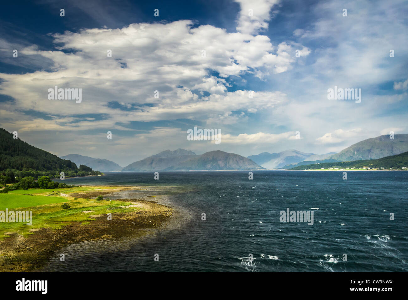 Beautiful view of the Scottish loch and hills Stock Photo - Alamy