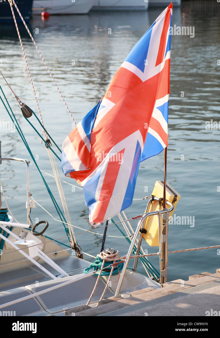 British flag fluttering in the wind outdoor Stock Photo - Alamy