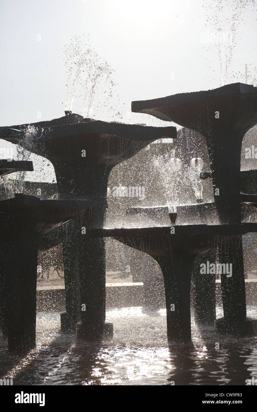 Outdoor sunlight Reflecting Pool Fountain Creates Poland Stock Photo ...