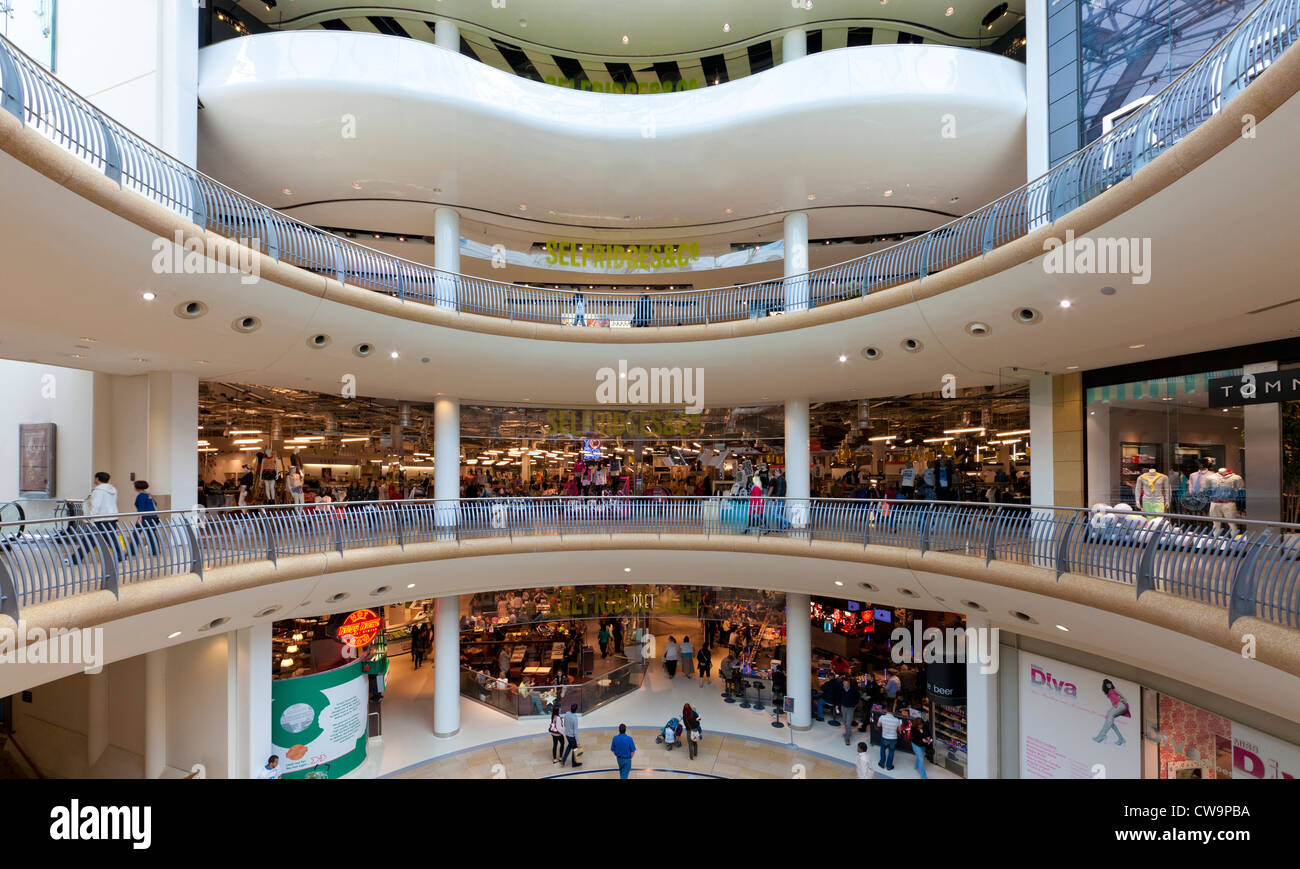 The interior of The Bullring Shopping Centre, Birmingham, West Midlands ...