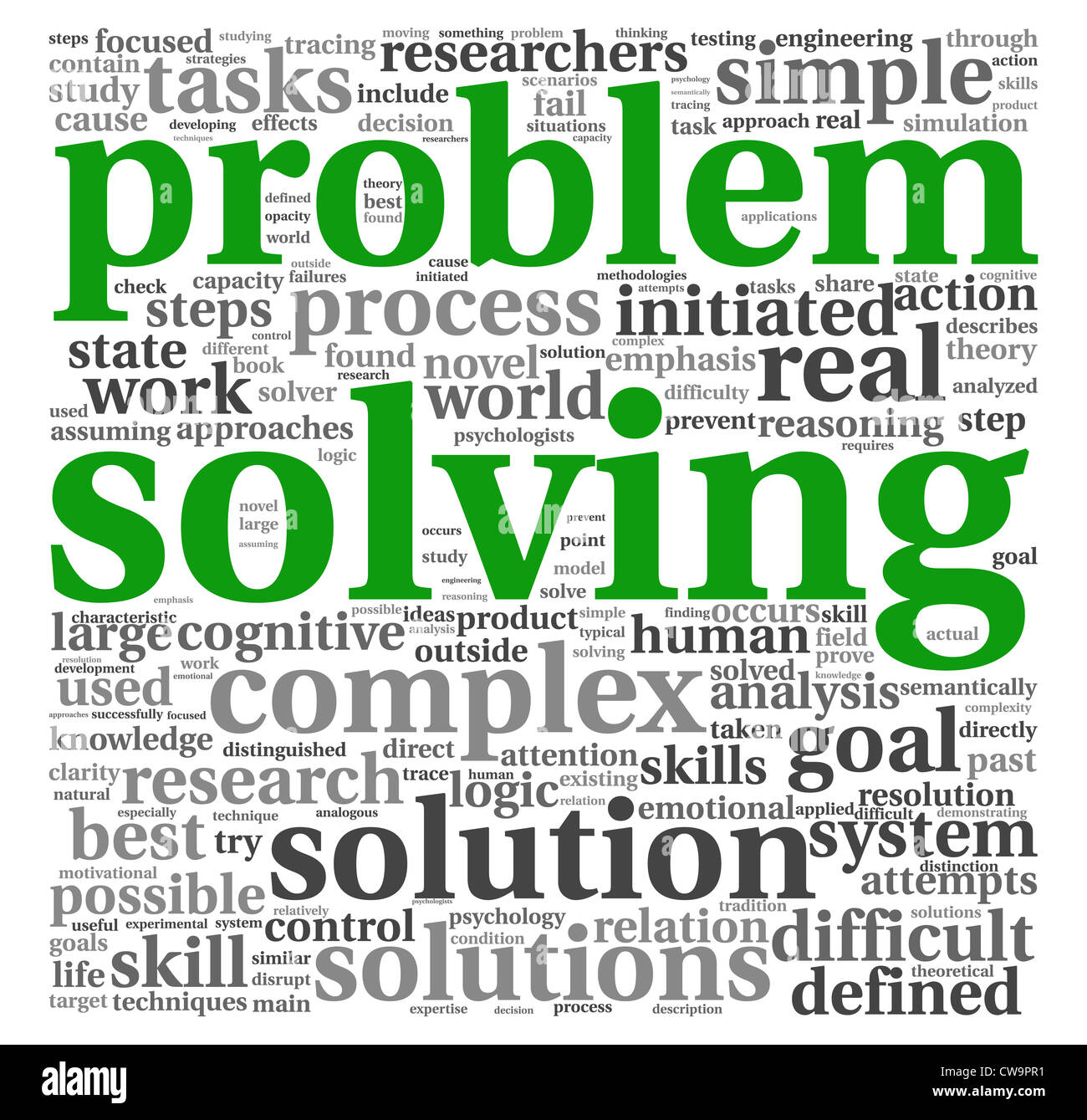 Problem solving concept in word tag cloud on white background Stock ...