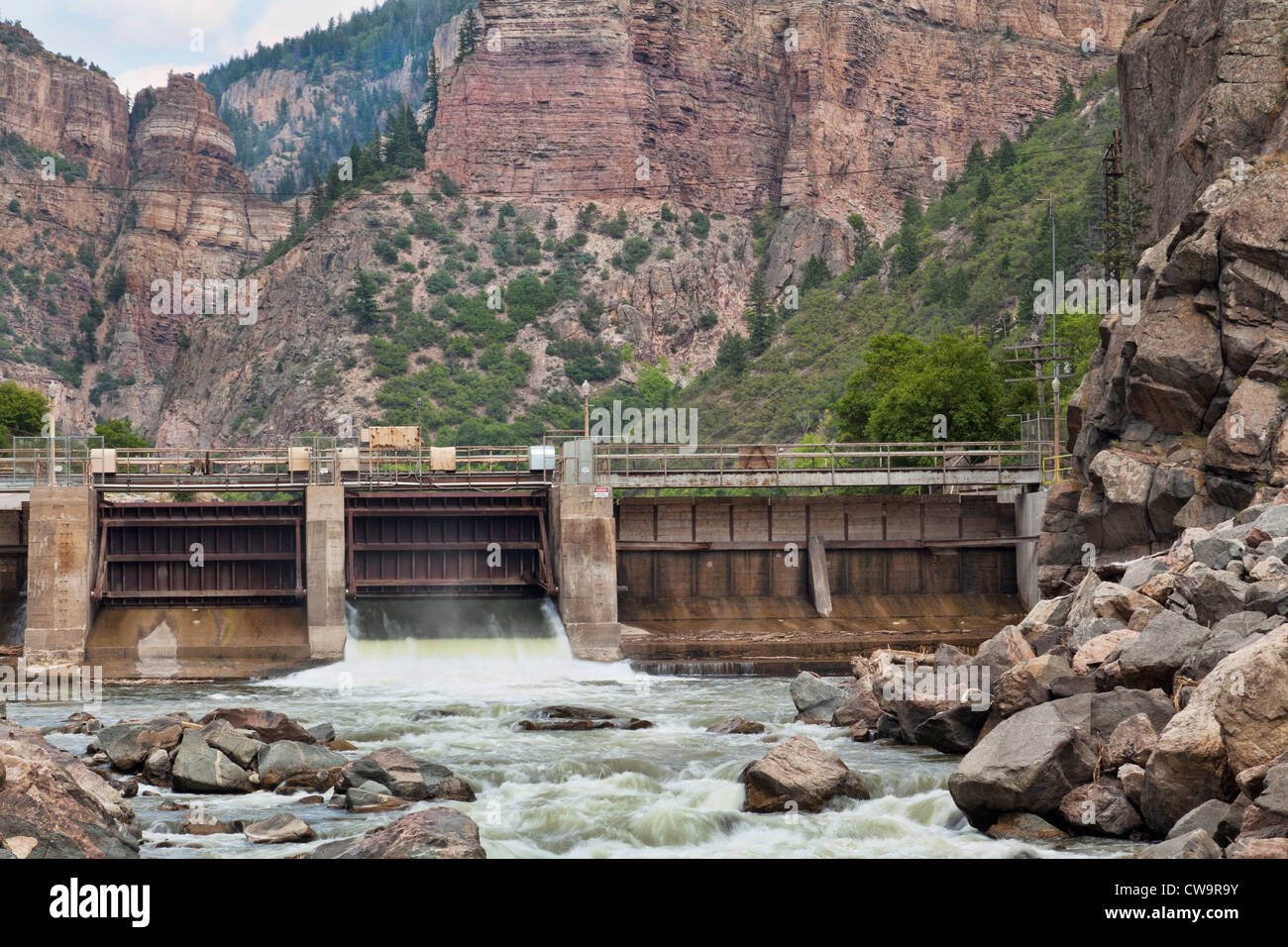 Shoshonee Dam on Colorado RIver in Glenwood Canyon diverting water for ...