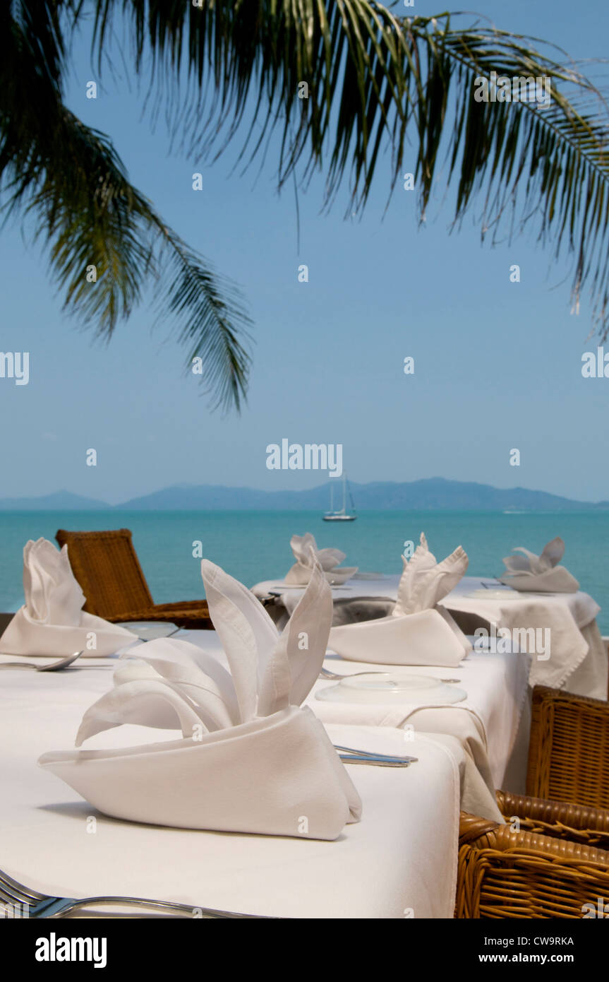 Table in restaurant sea view hi-res stock photography and images - Alamy
