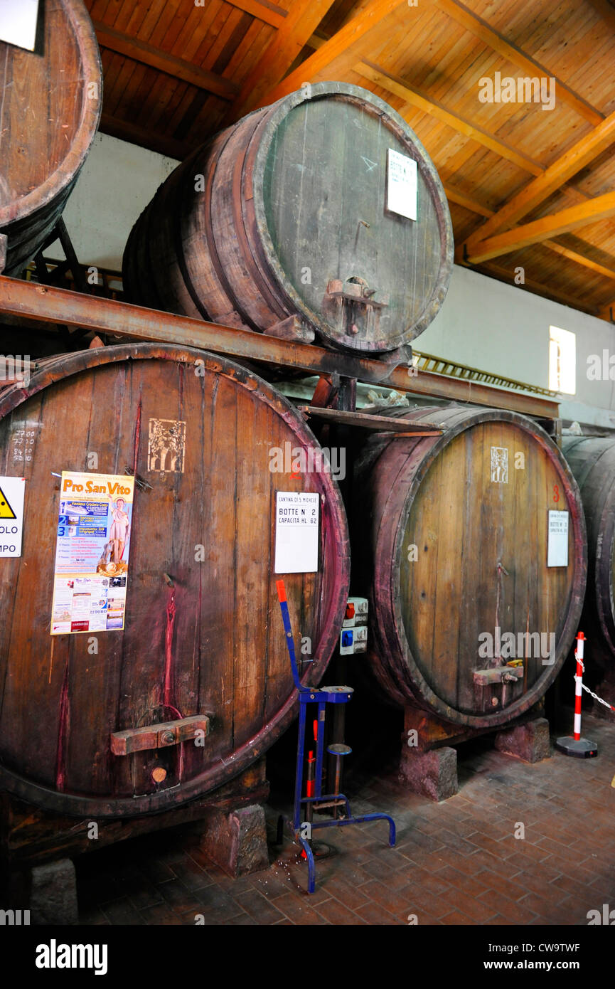 casks winery Taormina Sicily Mediterranean Sea Island Stock Photo - Alamy