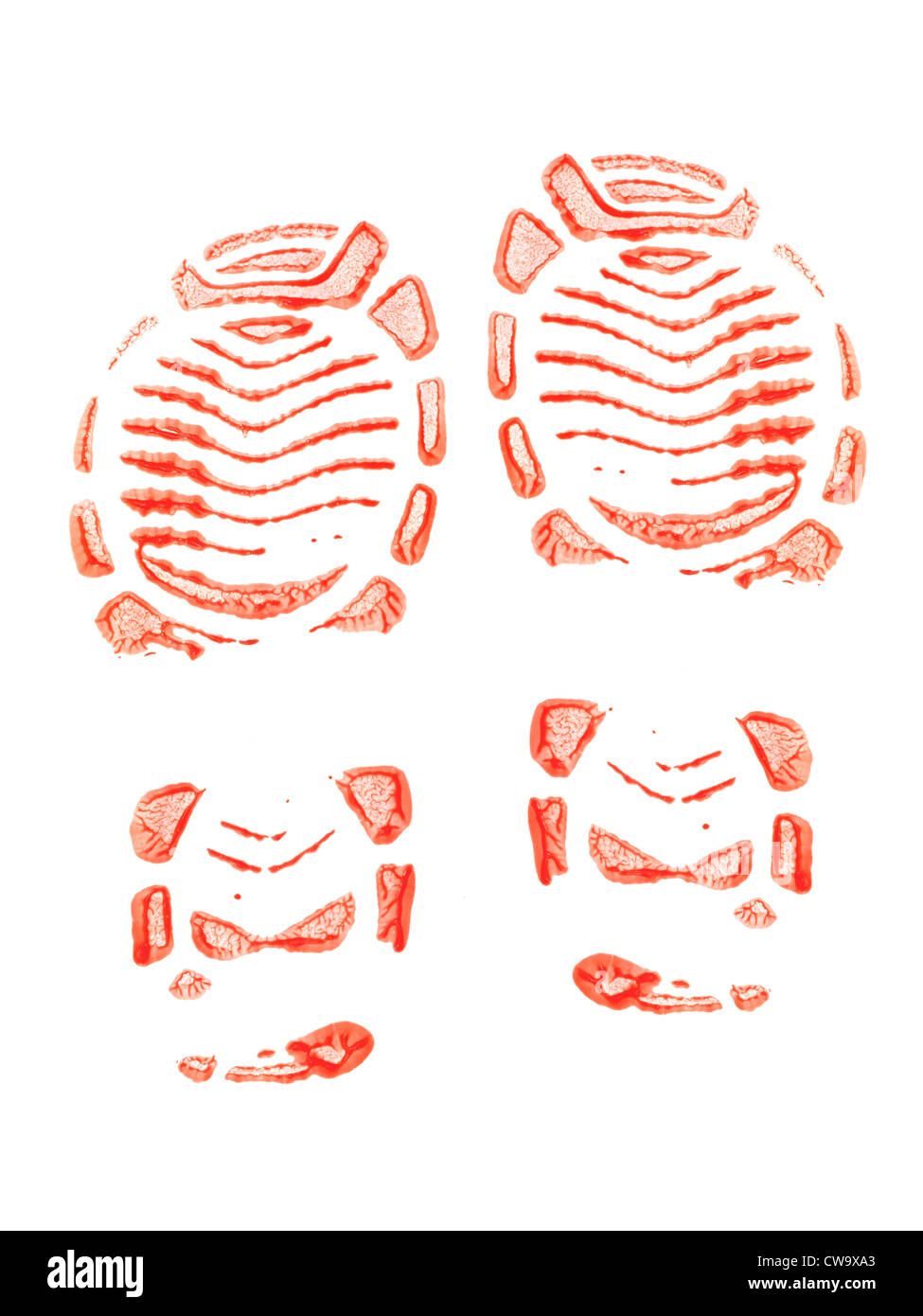 A boot print isolated against a white background Stock Photo - Alamy