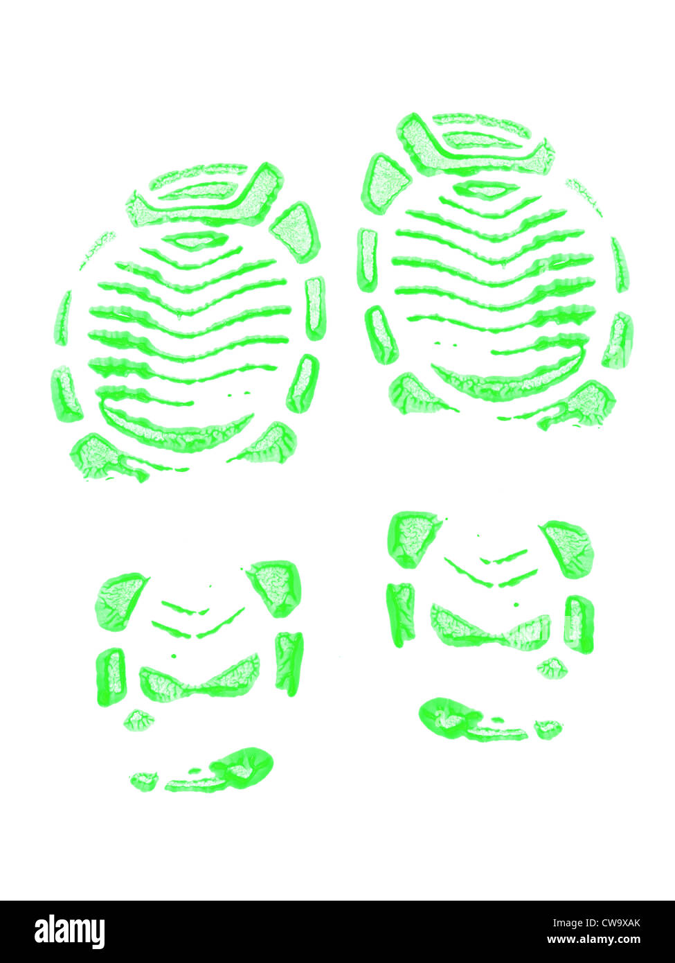 A boot print isolated against a white background Stock Photo - Alamy