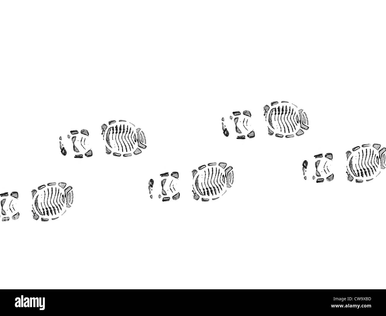 A boot print isolated against a white background Stock Photo - Alamy