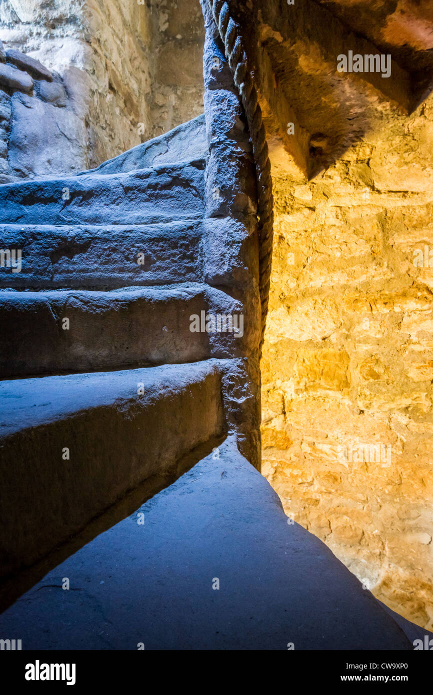 Spiral stairs inside castle hi-res stock photography and images - Alamy