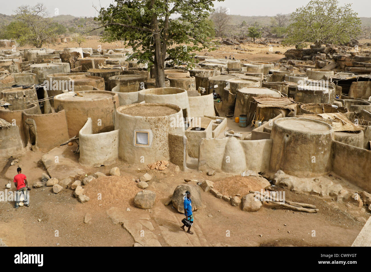 Round mud houses of the Talensi tribe, Tongo, Ghana Stock Photo ...