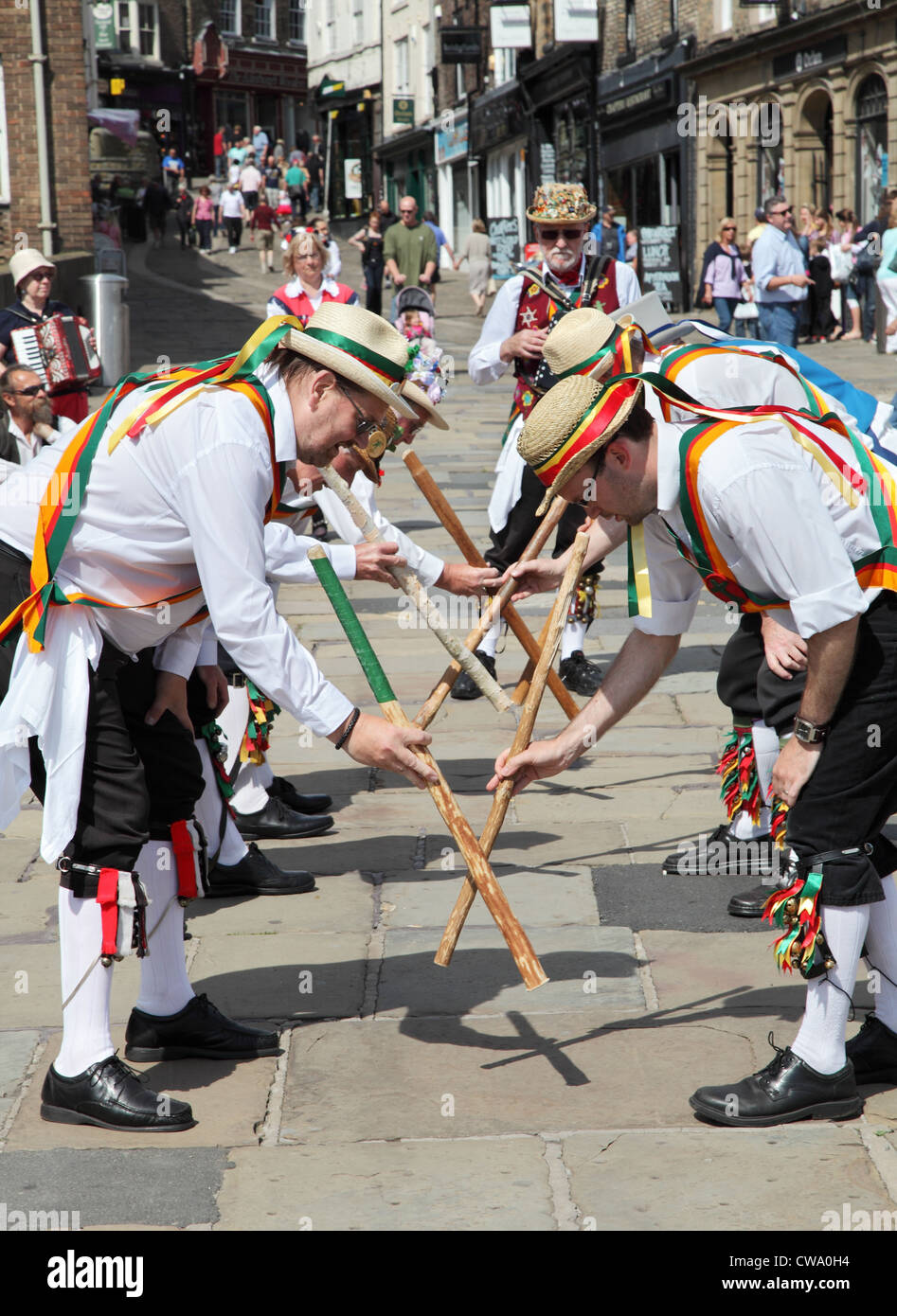 Green Ginger Morris dance side performing at Durham Folk Party 2012 ...