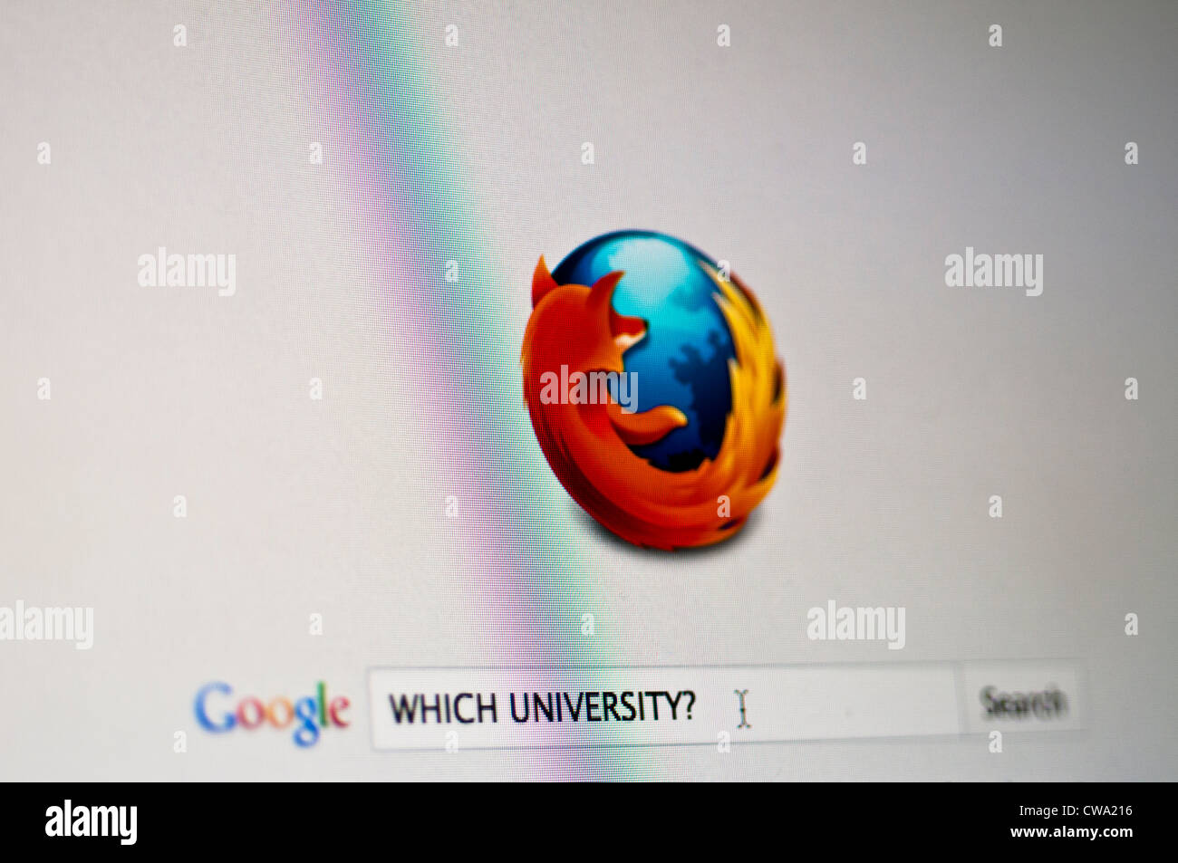 Computer screen with Google search for university Stock Photo - Alamy