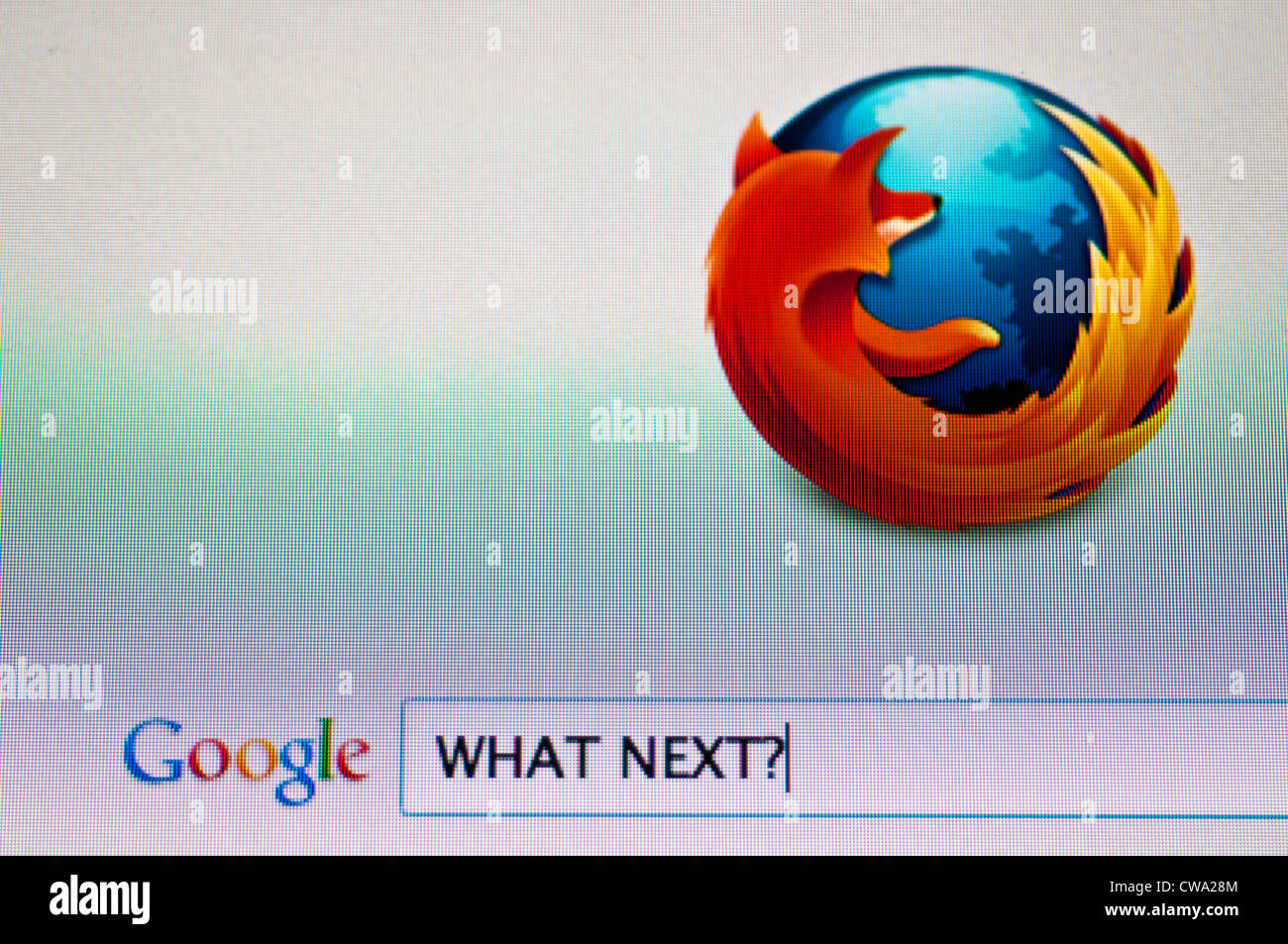 Computer screen with Google search for What next Stock Photo - Alamy