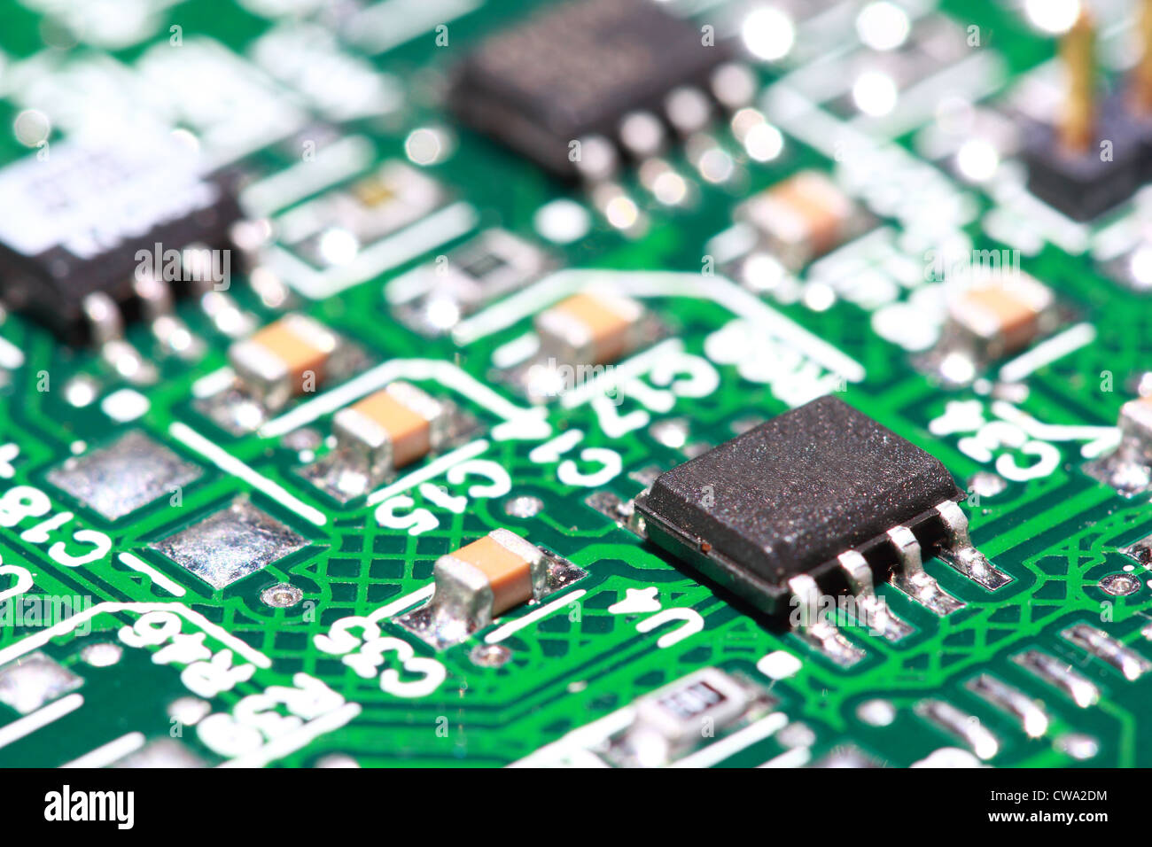 Print circuit board with component Stock Photo - Alamy