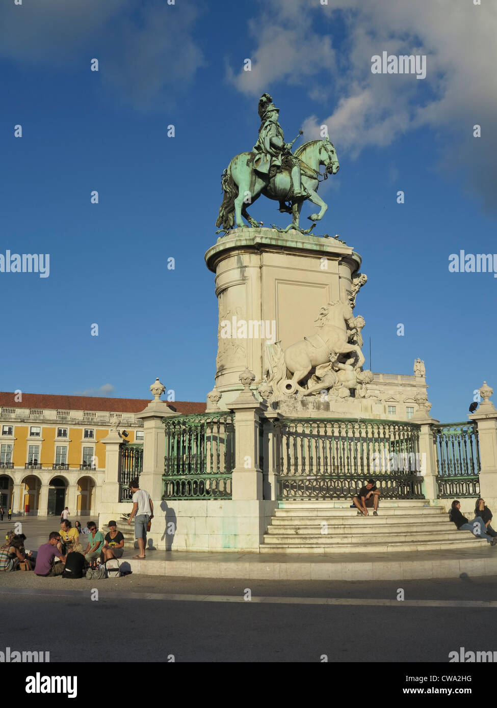 Statue of King Jose I in the Praca do Comercio in Lisbon, Portugal ...