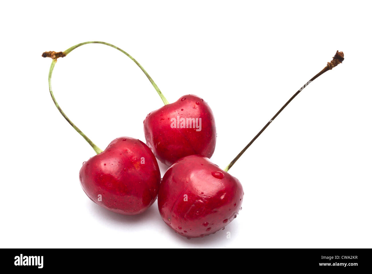 Fresh red cherry isolated on white background Stock Photo - Alamy