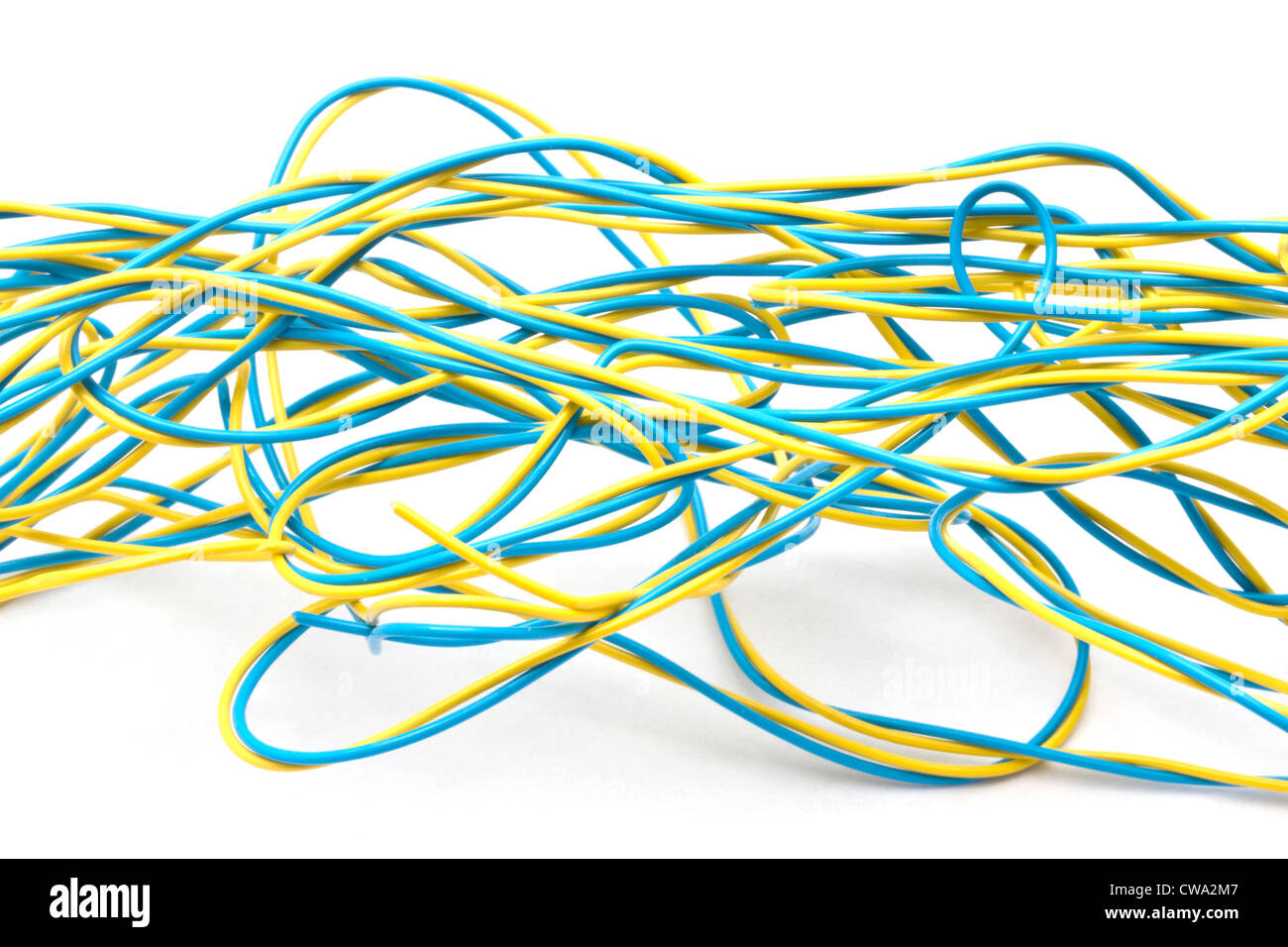 Colorful electrical wire closeup on white background Stock Photo - Alamy