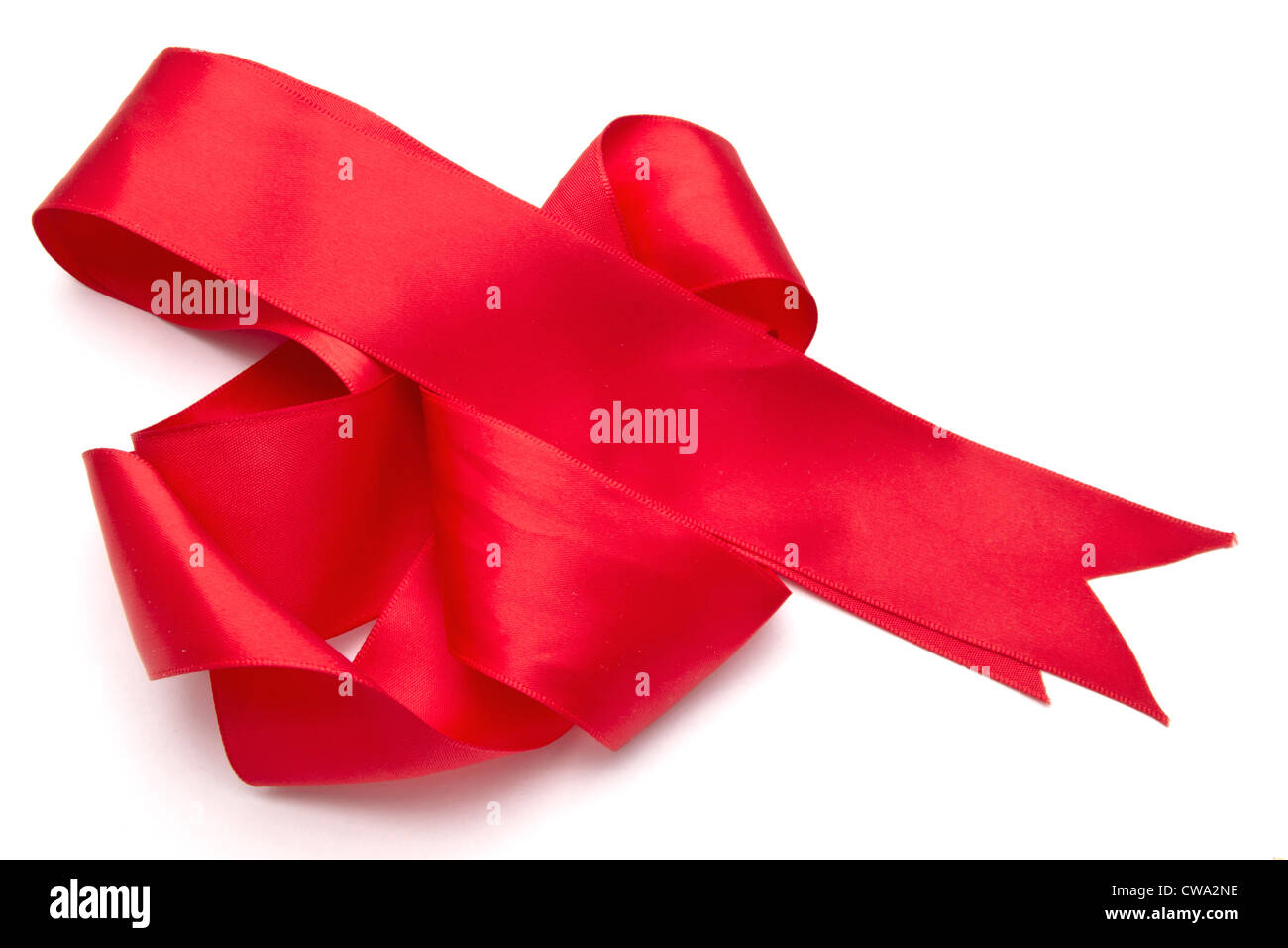 Red ribbon isolated on white background Stock Photo - Alamy