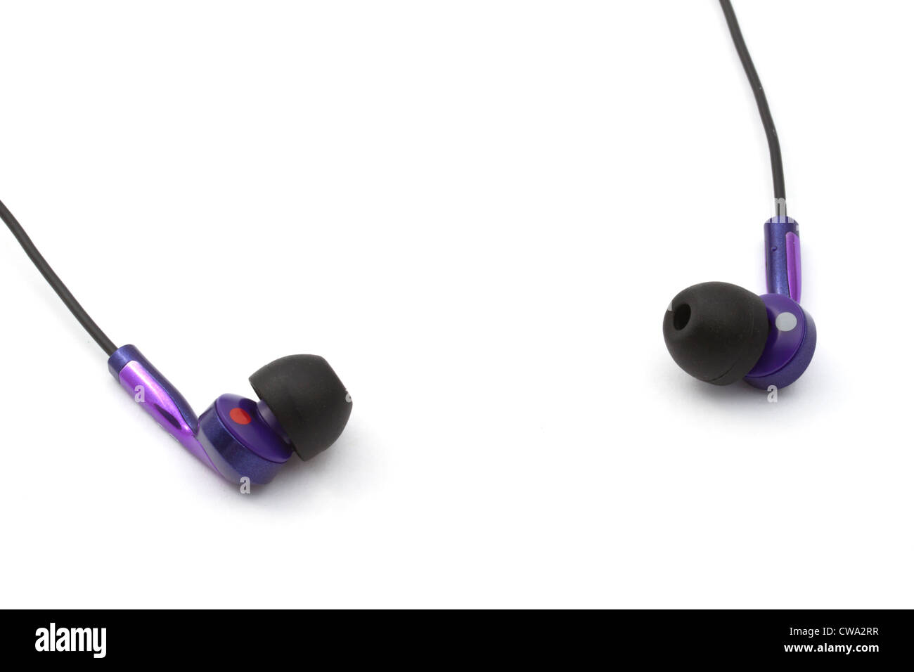 Earphones isolated on white background Stock Photo - Alamy