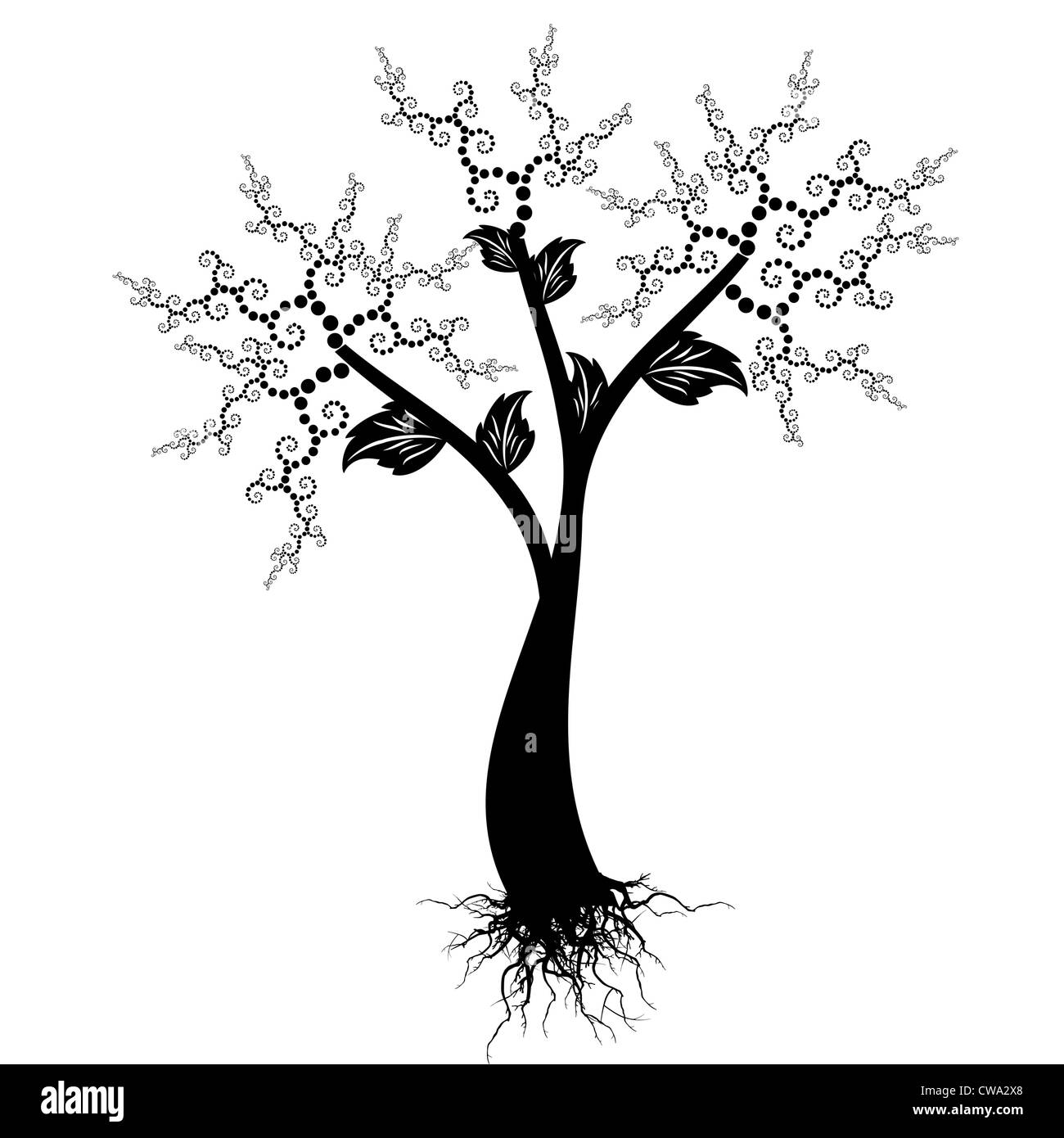 Simple Tree Outline With Roots
