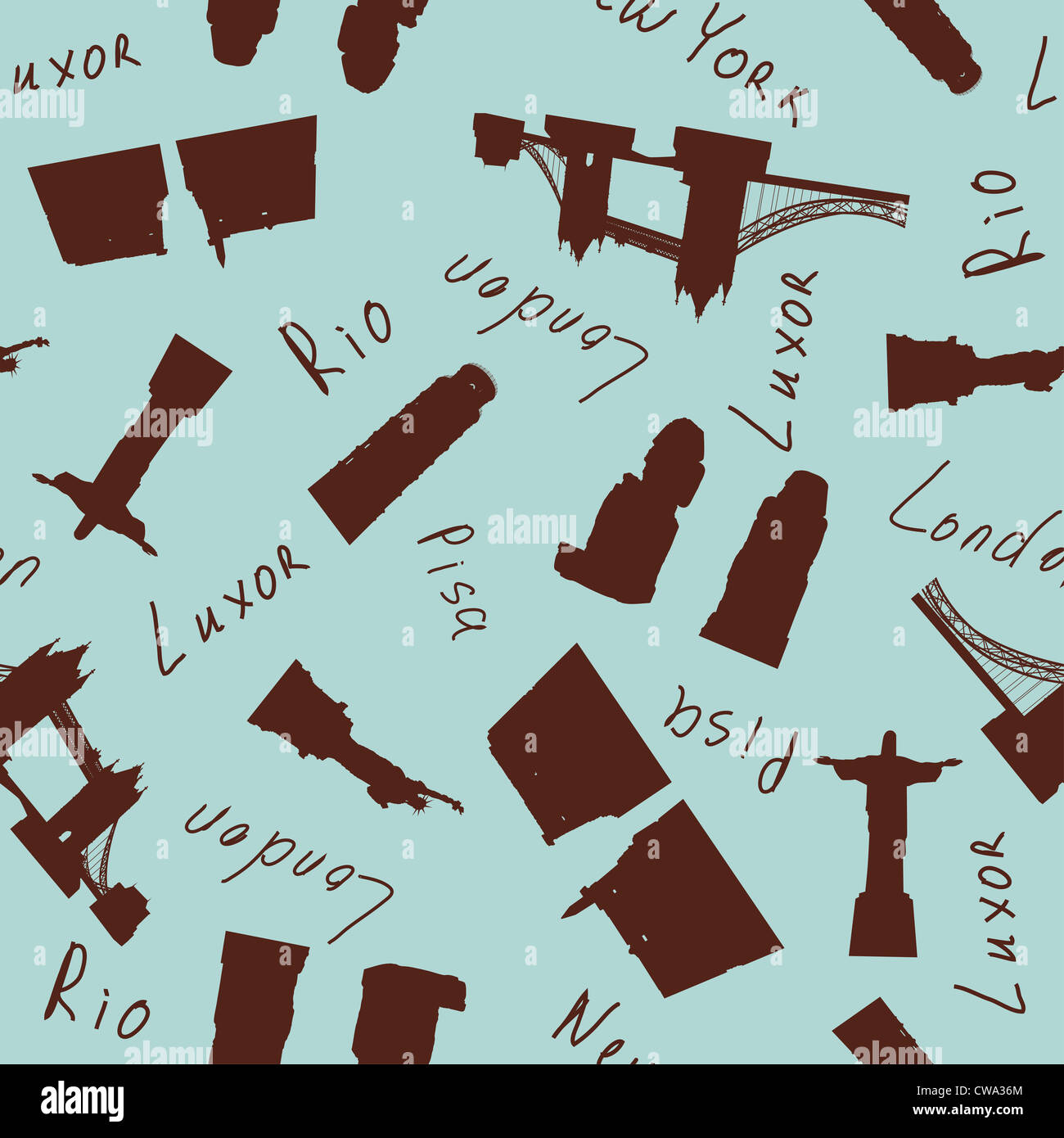 Seamless detailed landmark silhouette hi-res stock photography and ...