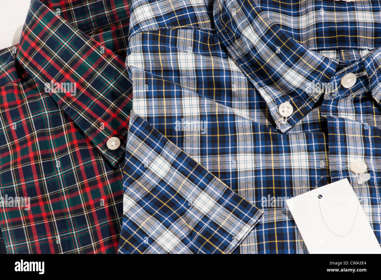 Red and Blue color shirt for men in checked pattern Stock Photo - Alamy