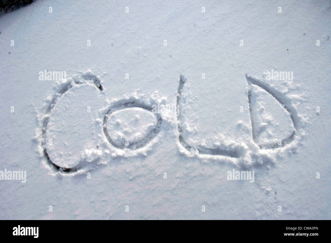 "Cold" written in the snow in near Ammanford in South West Wales today ...