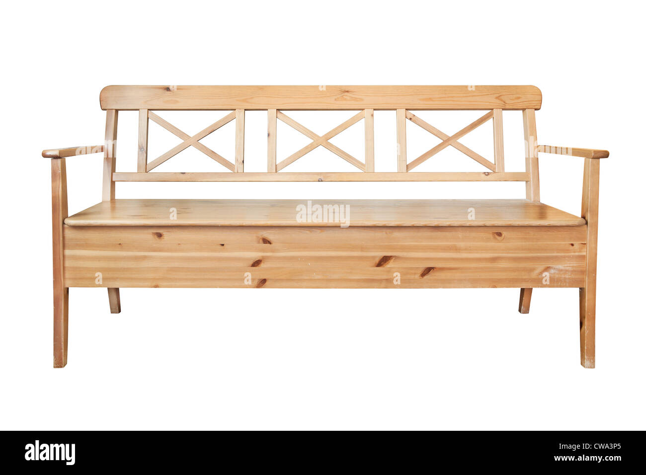 Wooden bench isolated on white Stock Photo - Alamy