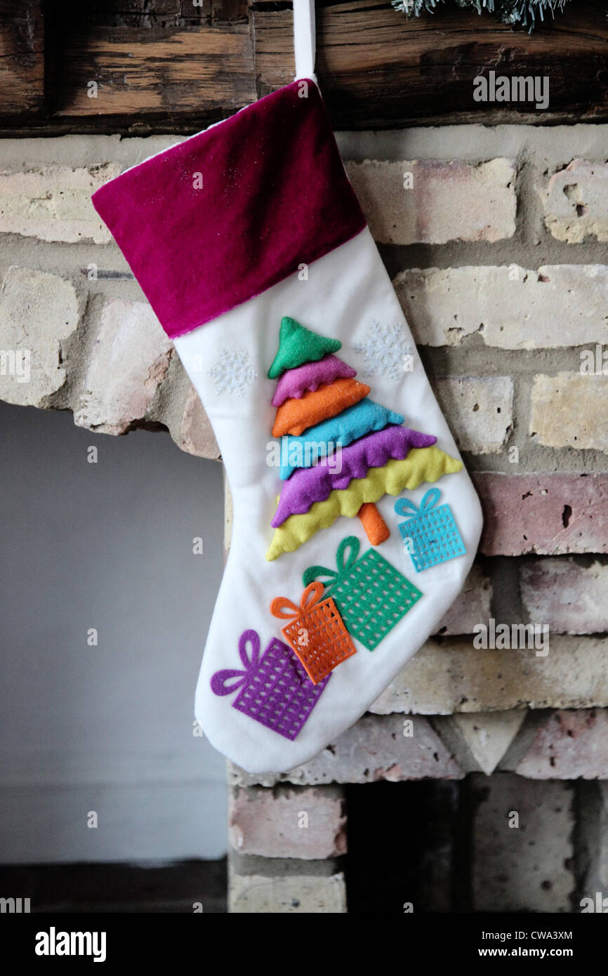 It's a photo of a Xmas Stocking or Christmas Sock attached to the top ...