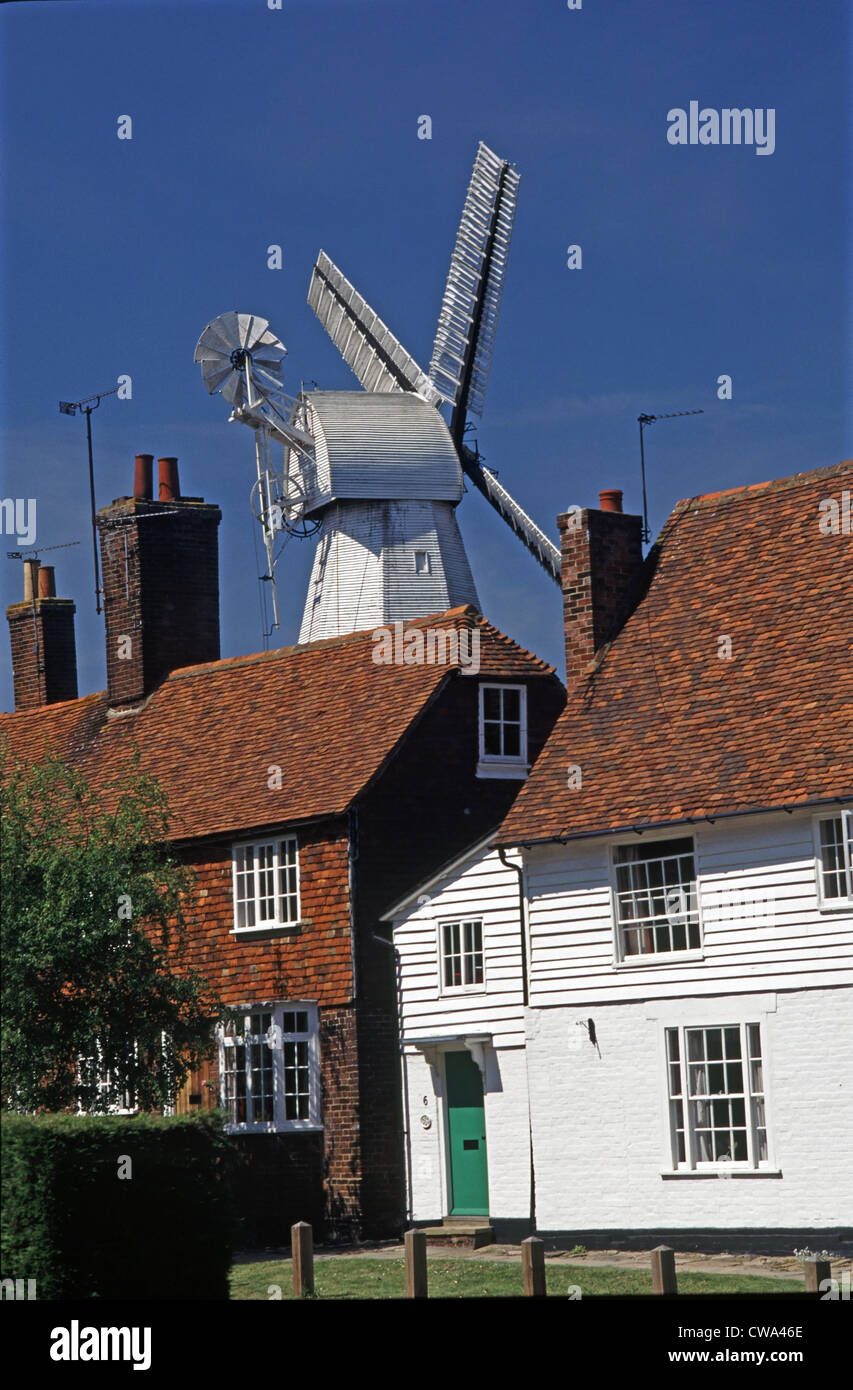 Union Windmill and Cottages Cranbrook Kent England Stock Photo - Alamy