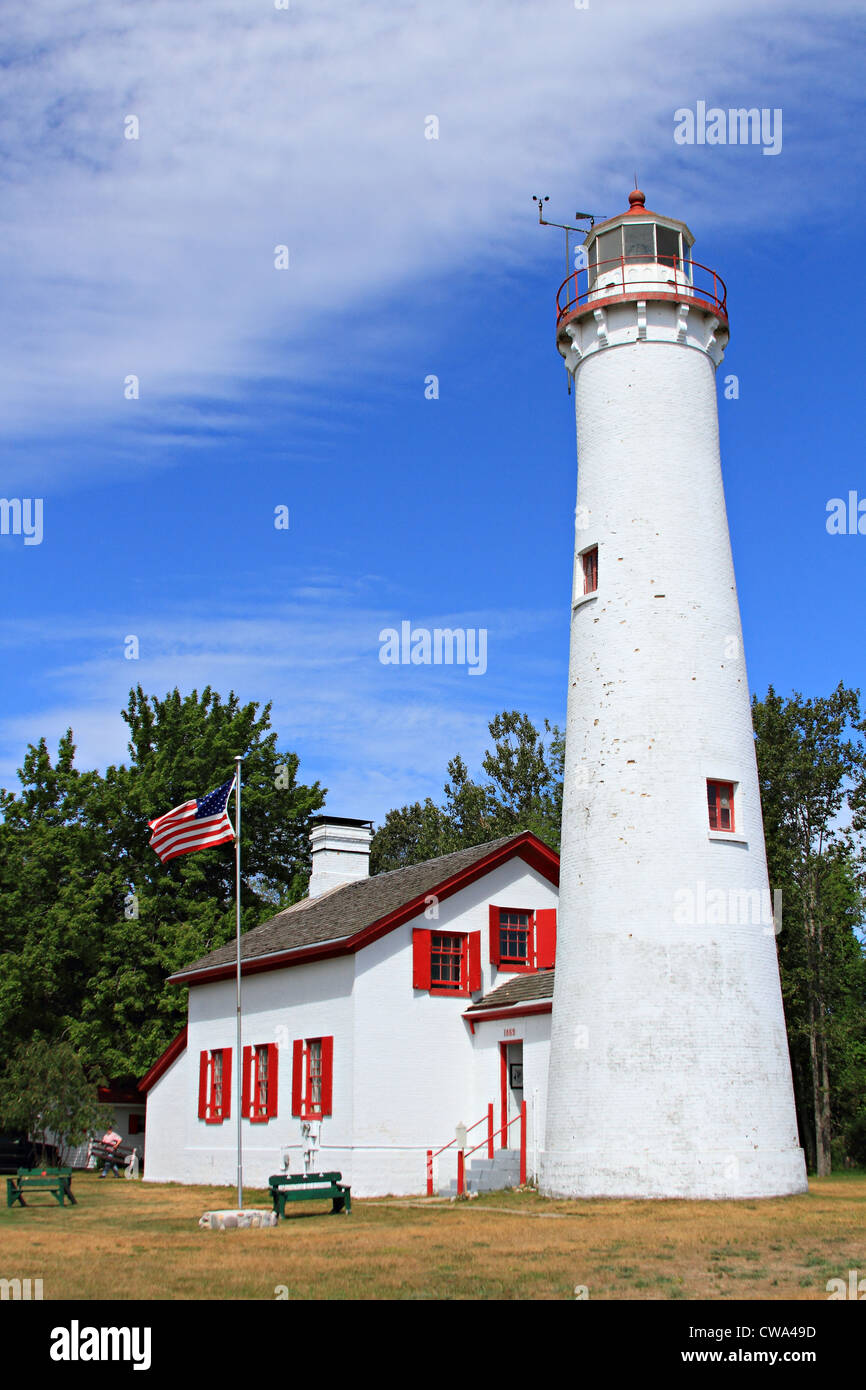 Sturgeon Point Lighthouse on Lake Huron near Harrisville Michigan Stock ...