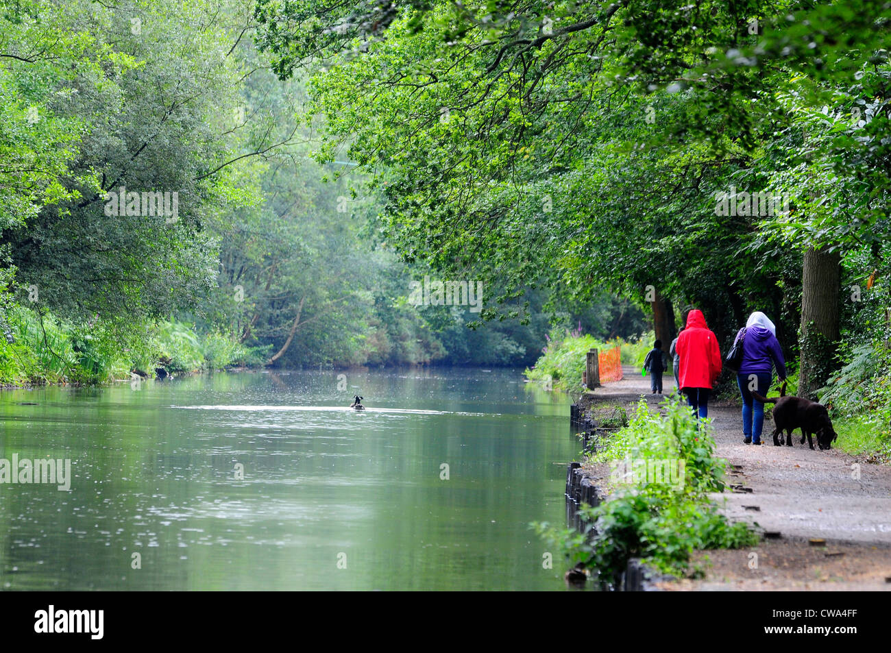 Walking on a towpath UK Stock Photo - Alamy
