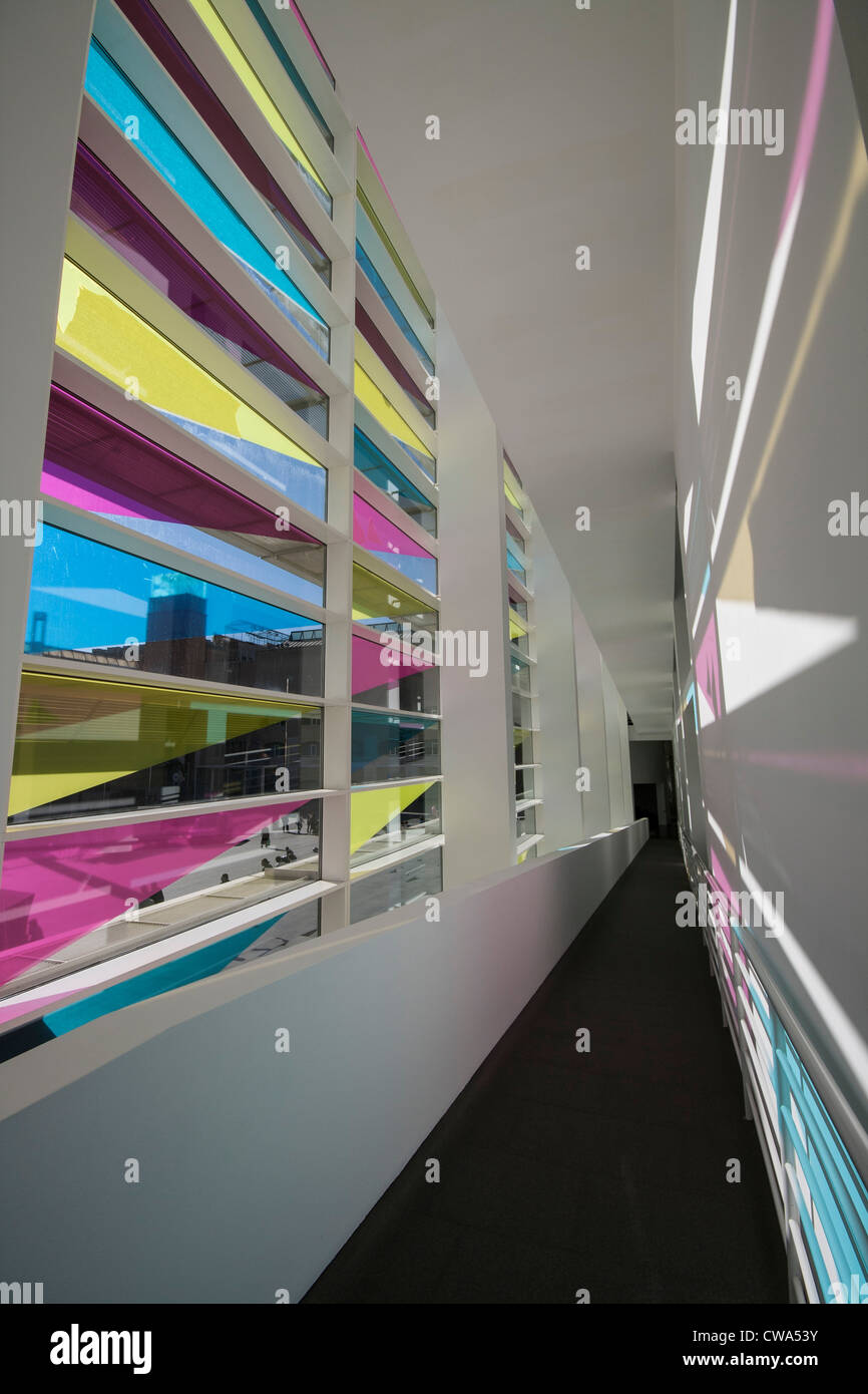 Interior view of the museum of modern art, Barcelona. MACBA Stock Photo ...
