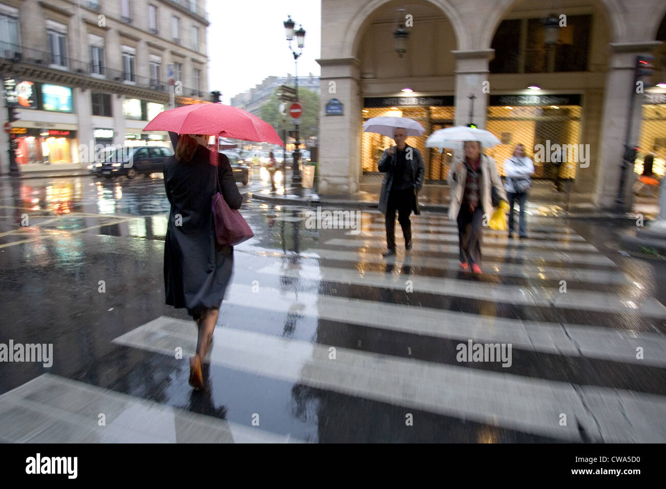 Paris, people cross a street Stock Photo - Alamy