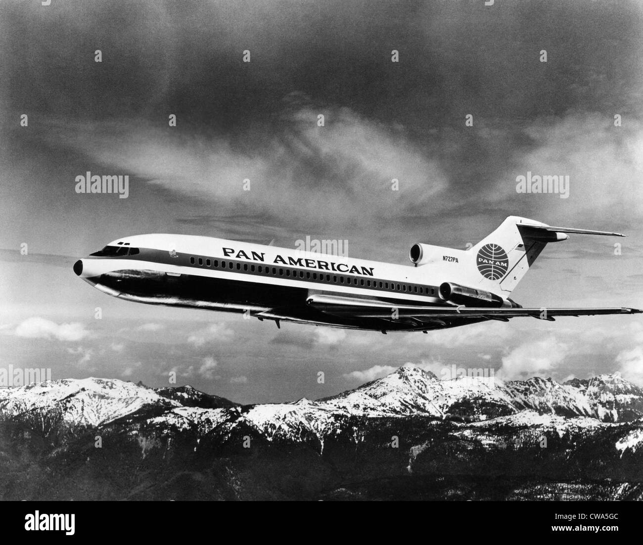 Pan American's tri-engined Boeing 727 jet, 1965. Courtesy: CSU Archives ...