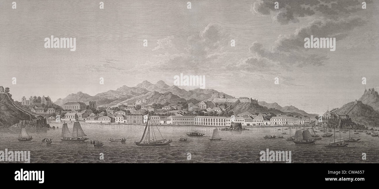 Warehouses and post of Macau in 1813. Macau, an official port for ...