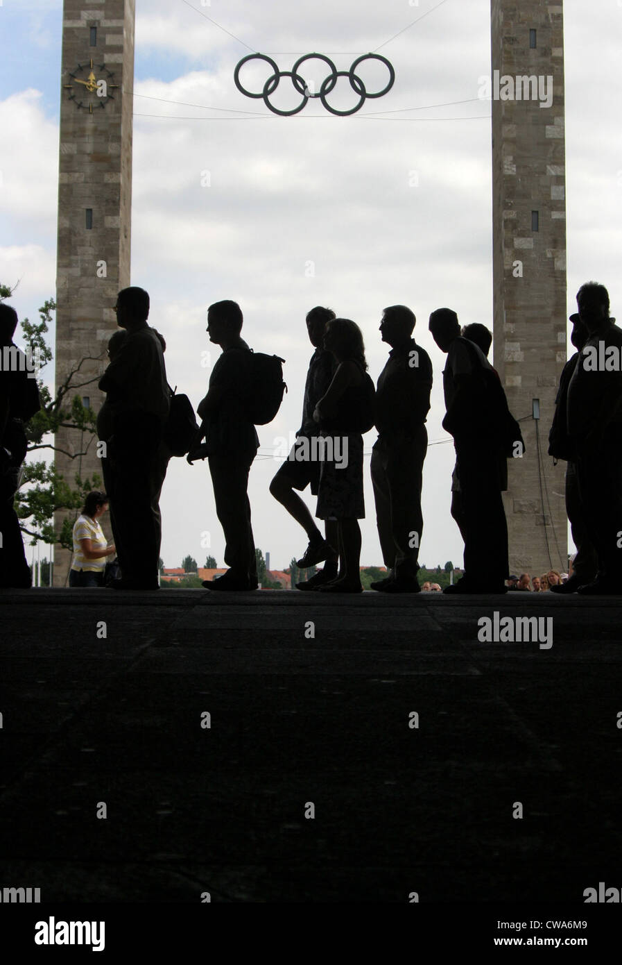 Berlin, queuing up at the Olympic Stadium Stock Photo - Alamy