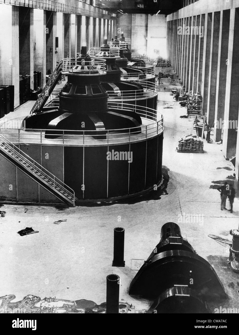 Generators at Hoover Dam power house, 1937. Courtesy: CSU Archives ...
